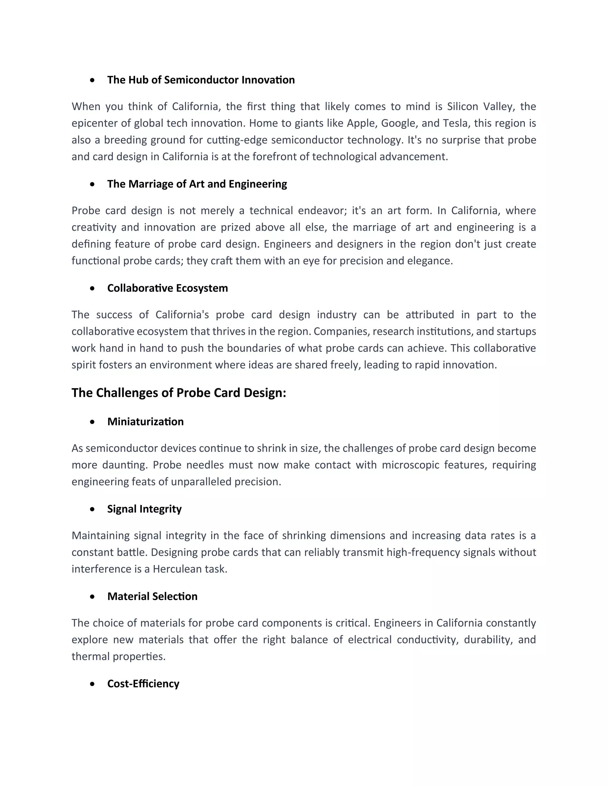 The Art of Probe Card Design in California A Journey into Silicon ...