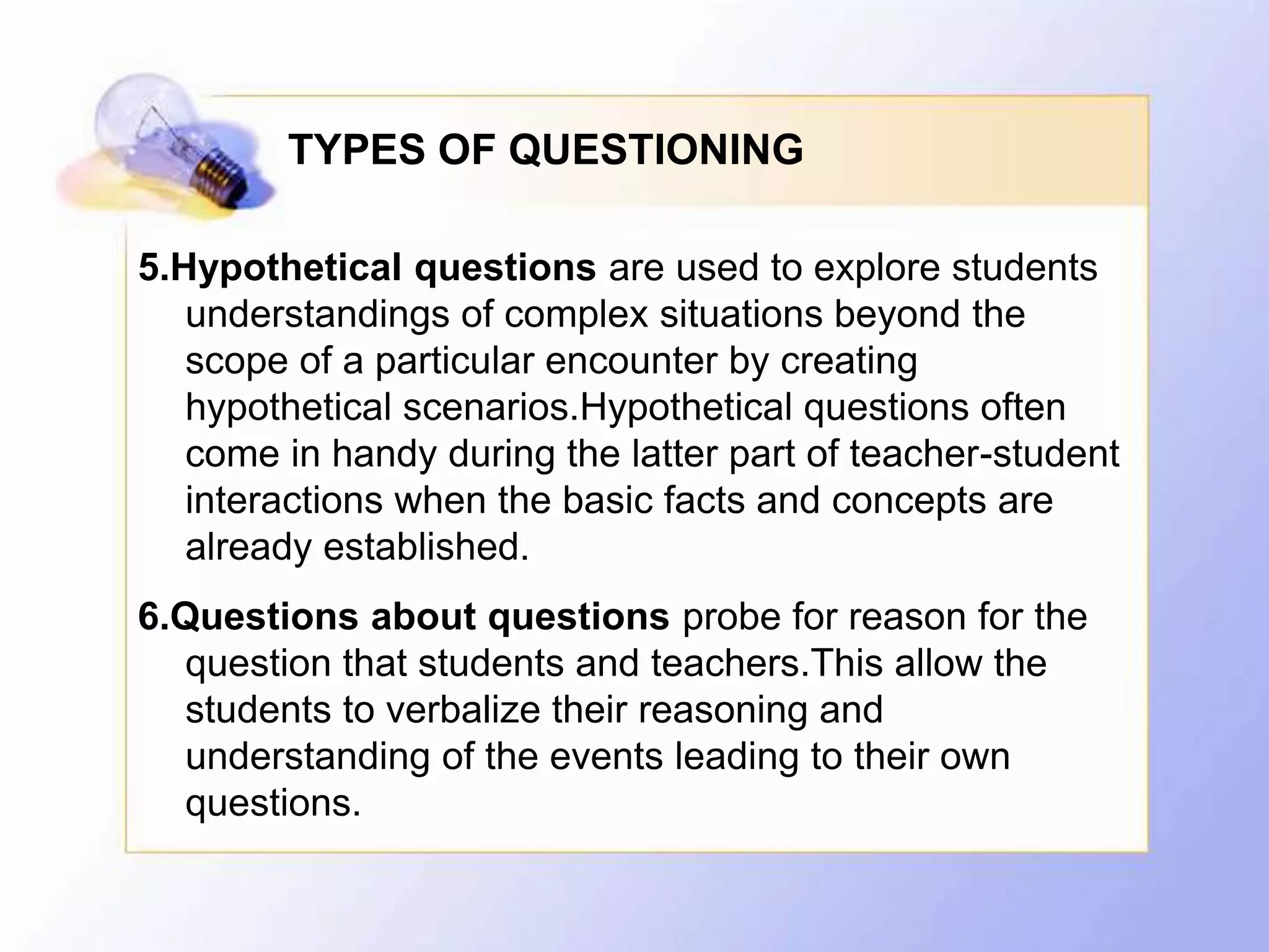 The art of questioning | PPTX