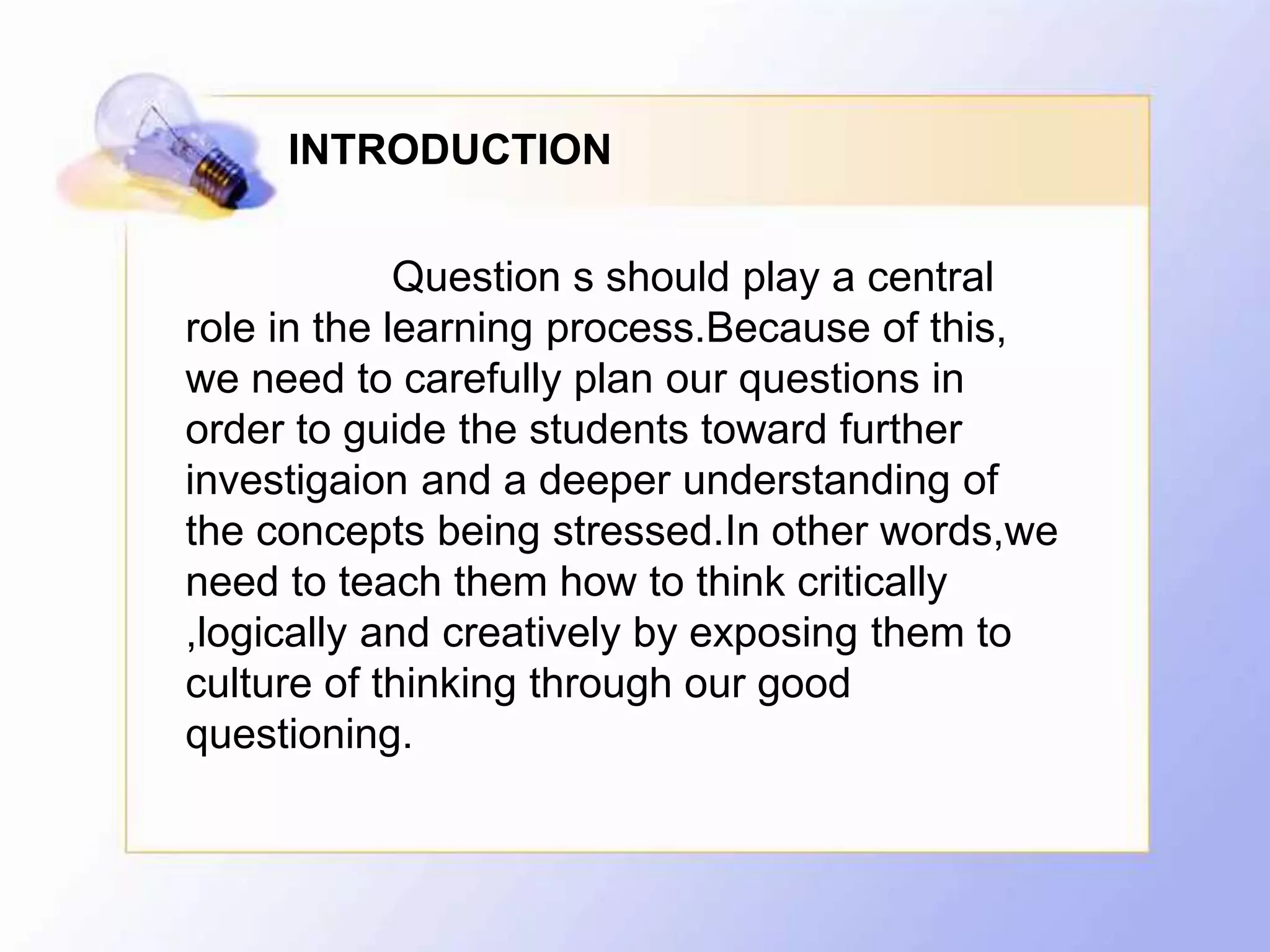 The art of questioning | PPTX