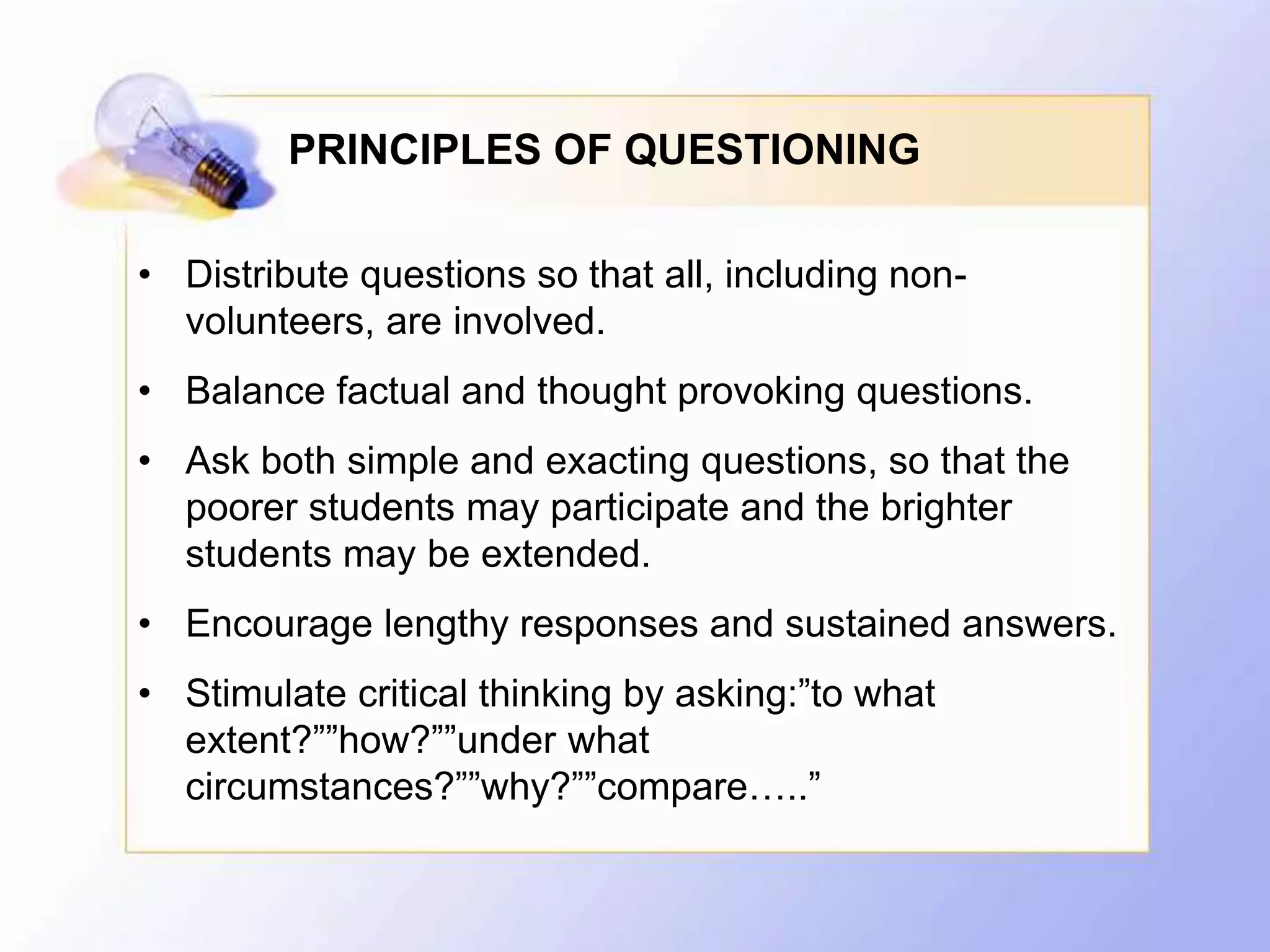 The art of questioning | PPTX