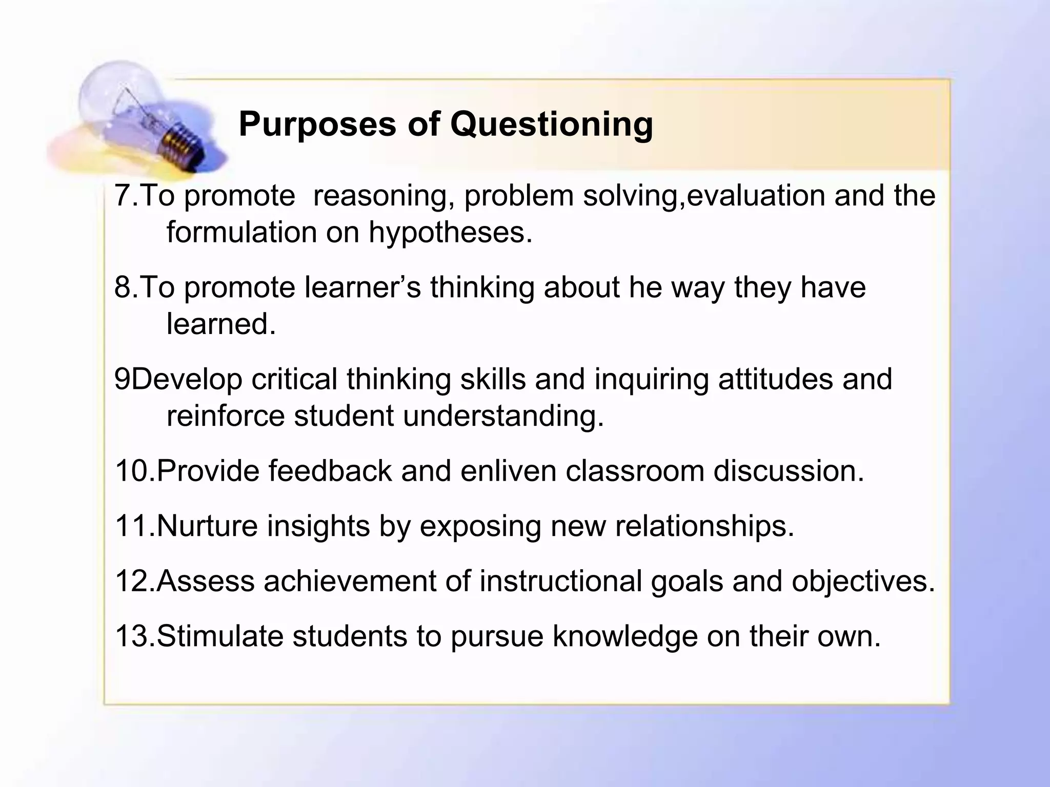 The art of questioning | PPTX