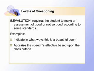The art of questioning | PPTX