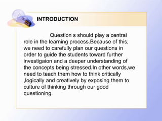 The art of questioning | PPTX