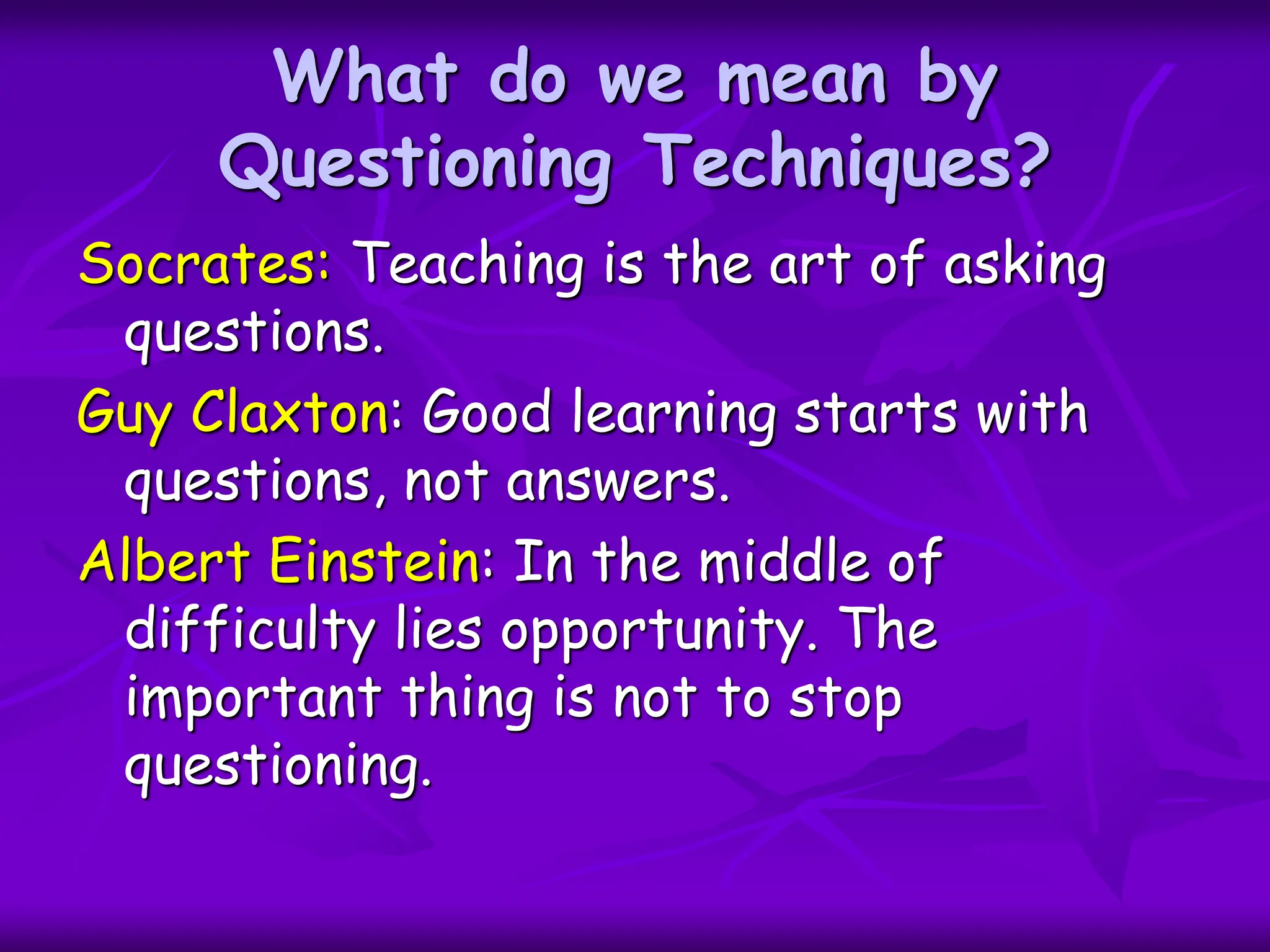 The Art of Questioning Using SOLO Taxonomy | PPT