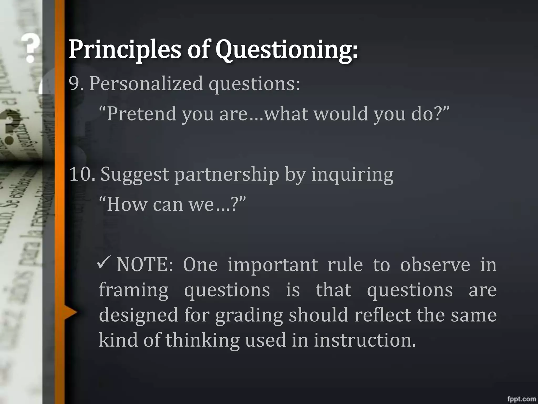 The Art of Questioning : Teacher’s Role | PPTX