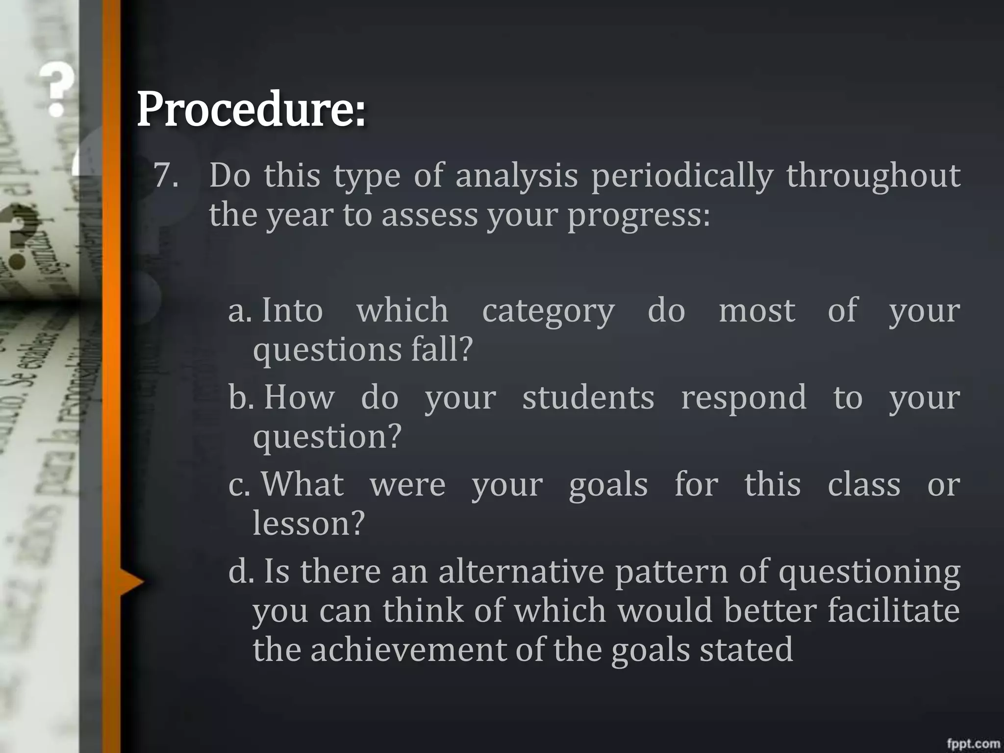 The Art of Questioning : Teacher’s Role | PPTX