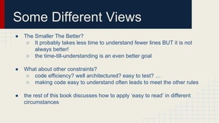 The art of readable code (ch1~ch4) | PPT