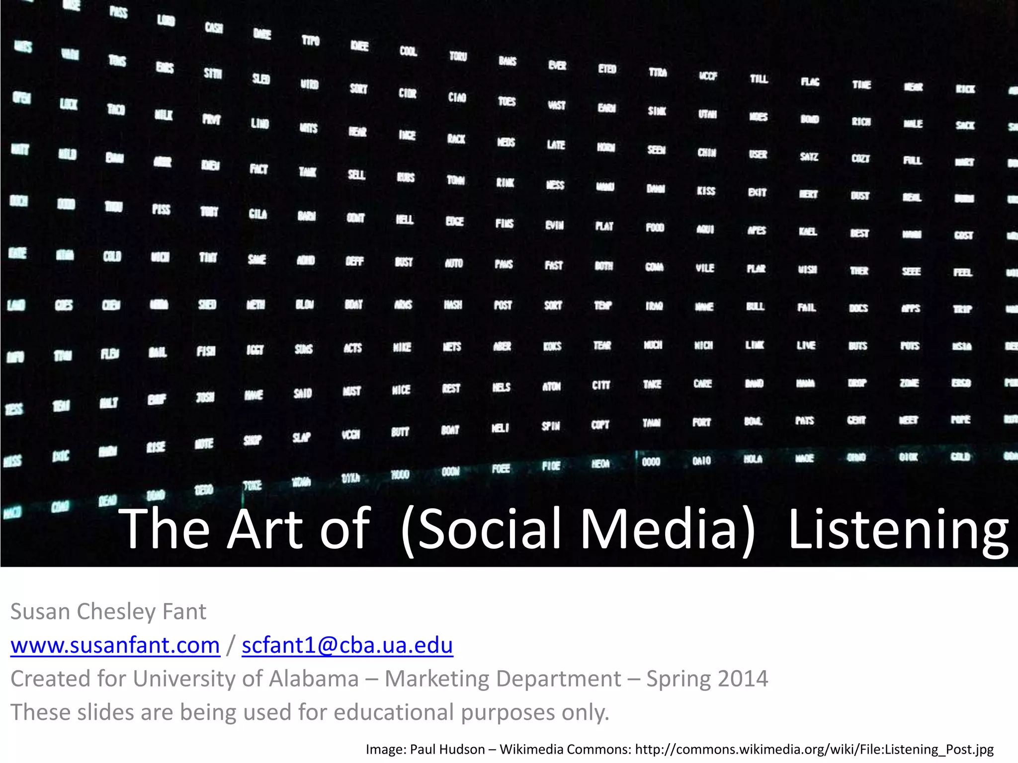 The Art of Social Media Listening | PPTX