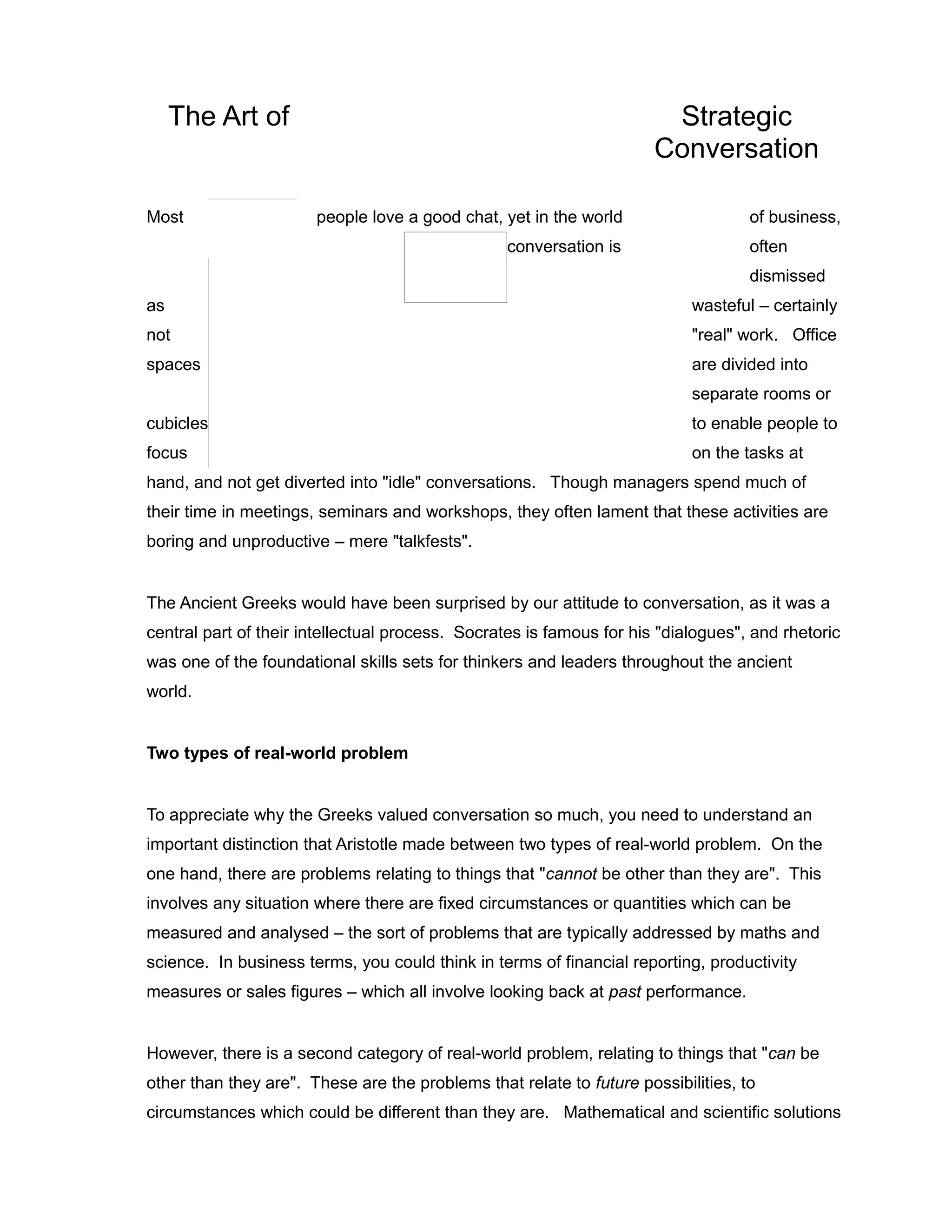 The art of strategic conversation | RTF