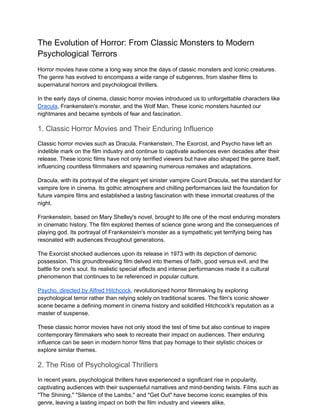 The Art of the Horror Movie - Unveiling the Secrets Behind Creating ...