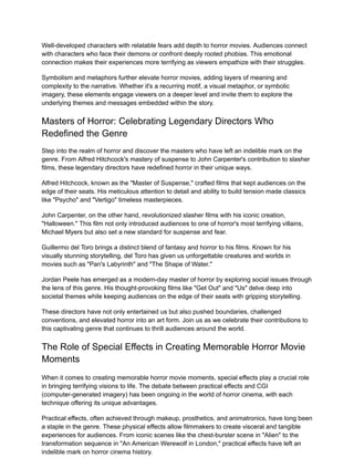 The Art of the Horror Movie - Unveiling the Secrets Behind Creating ...