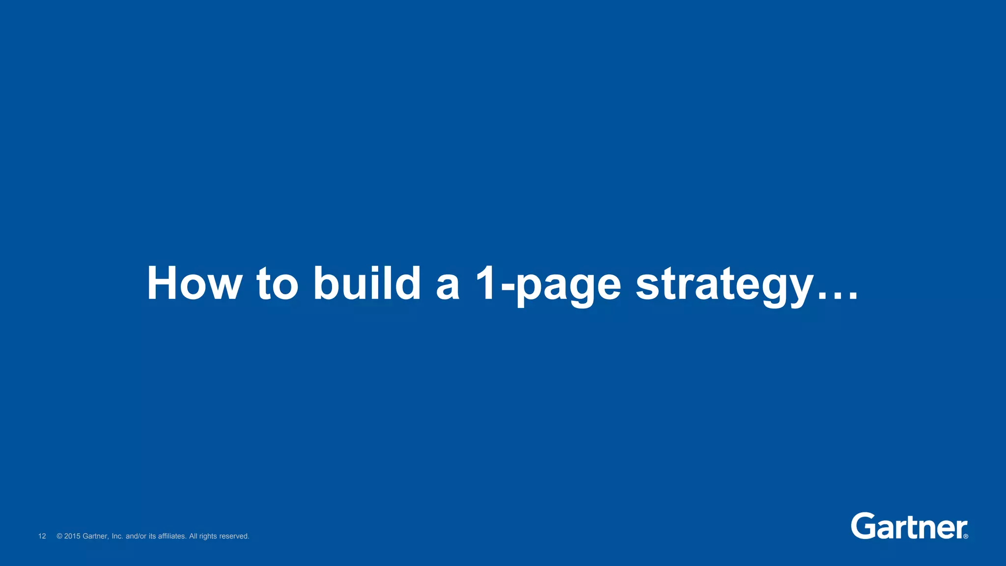 Gartner - The art of the one page strategy | PDF
