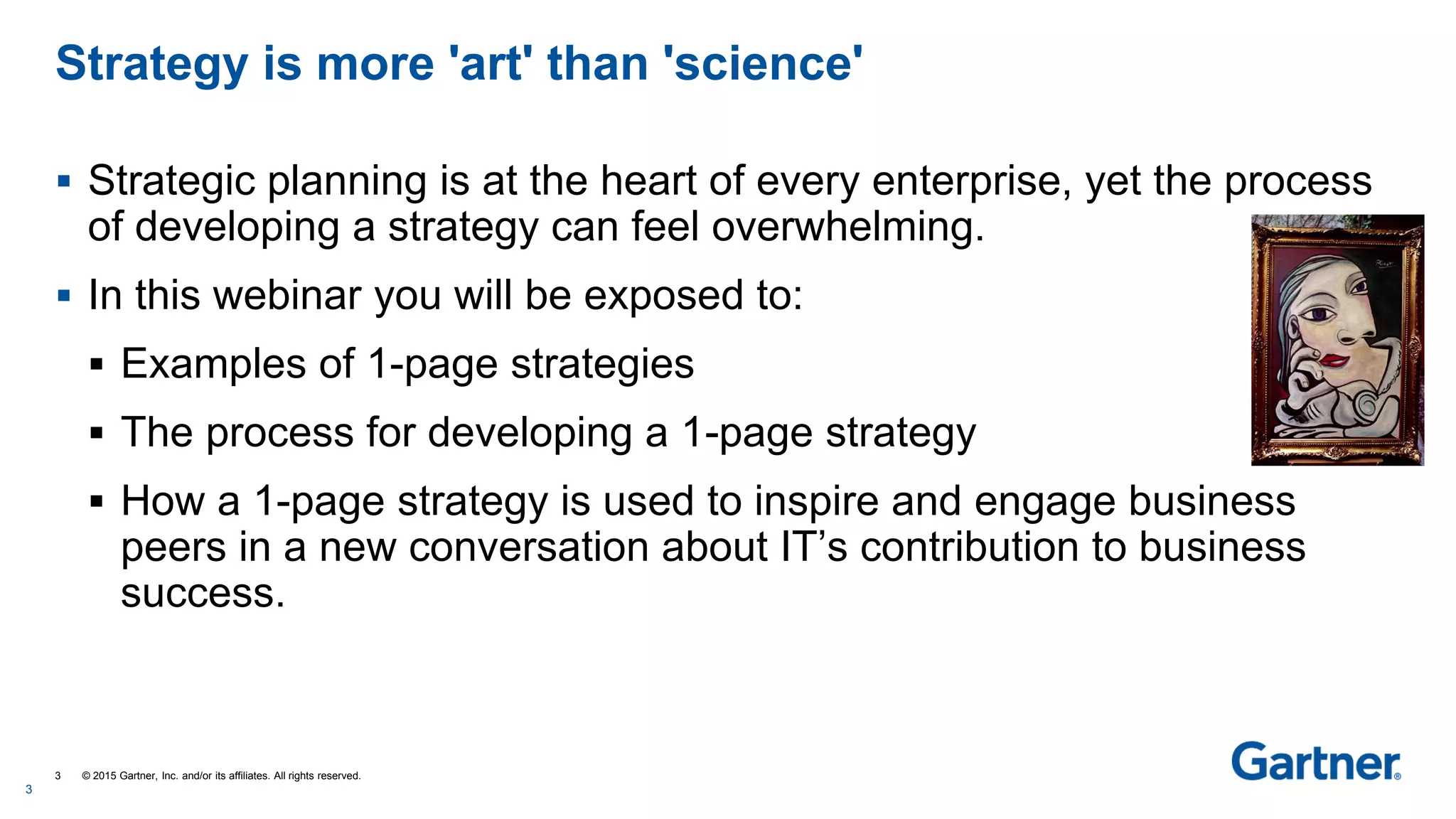 Gartner - The art of the one page strategy | PDF