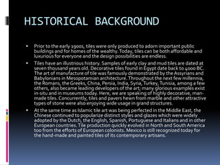 The art of tile | PPT