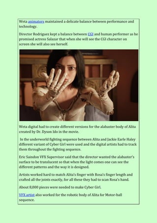 The Art Of VFX Of The Movie Alita Battle Angel | PDF