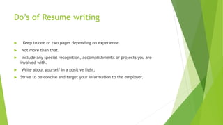 The art of writing resume and application letter | PPTX