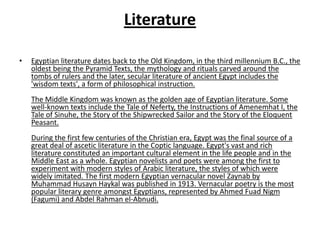 The arts and culture of egypt | PPTX