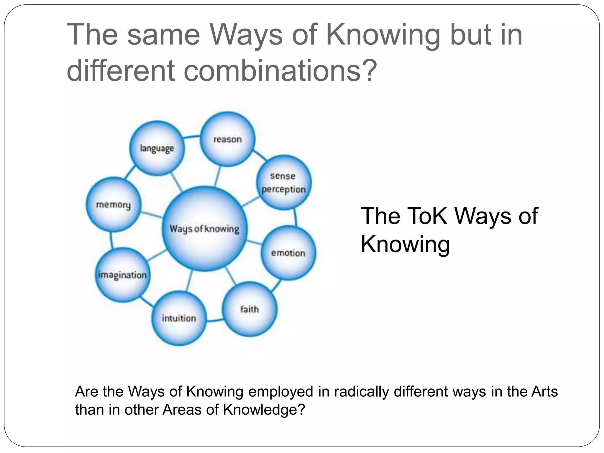 The arts and theory of knowledge | PPTX