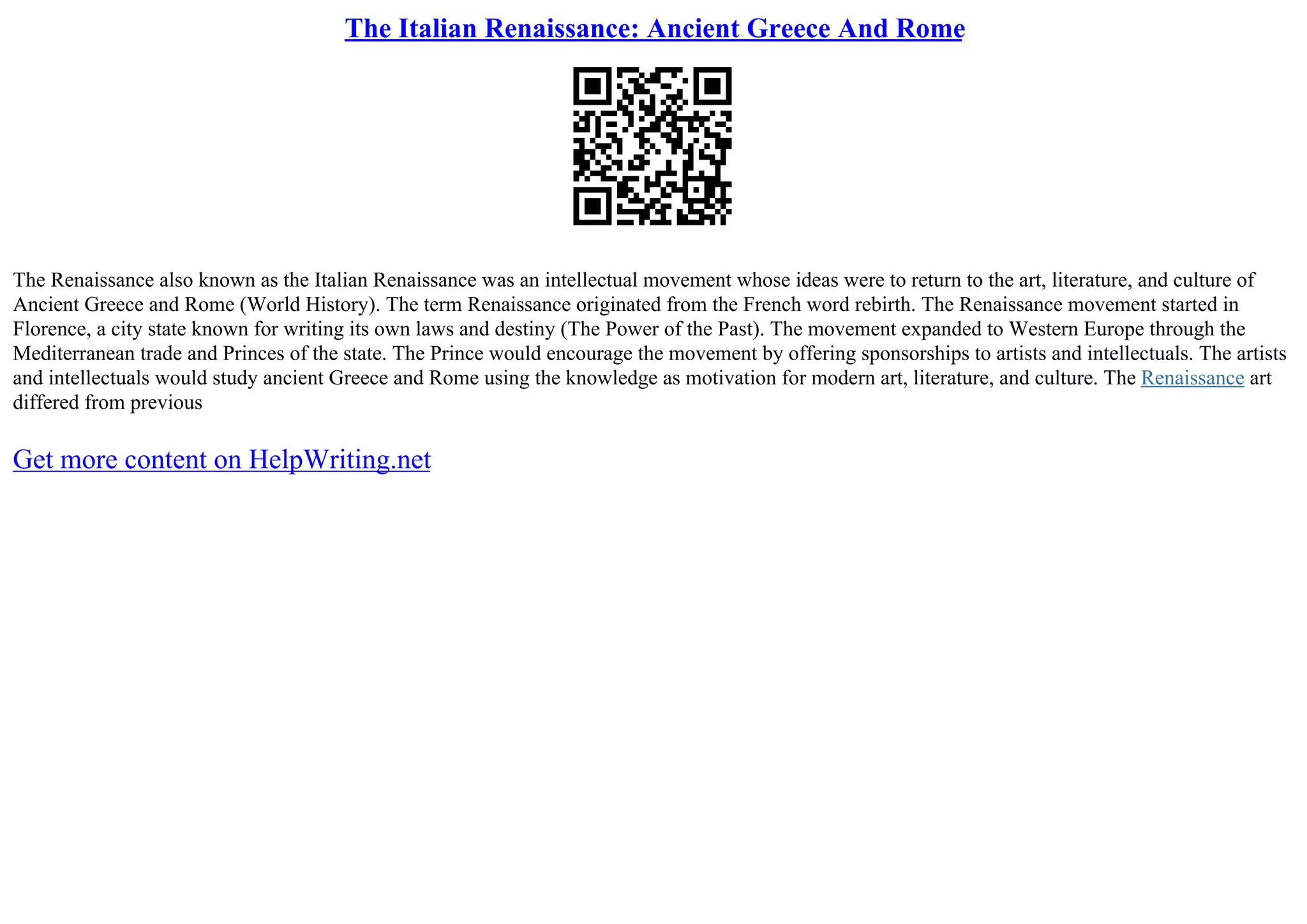 The Arts In Italian Renaissance Essay | PPT