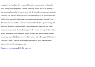 The Arts In Italian Renaissance Essay | PPT