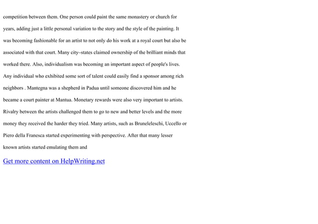 The Arts In Italian Renaissance Essay | PPT