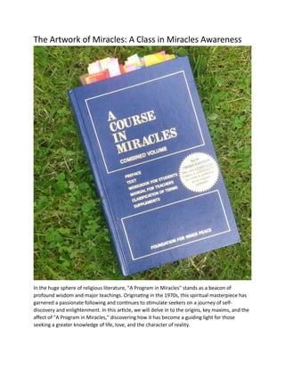 The Artwork of Miracles.docx | Christianity | Religion & Spirituality