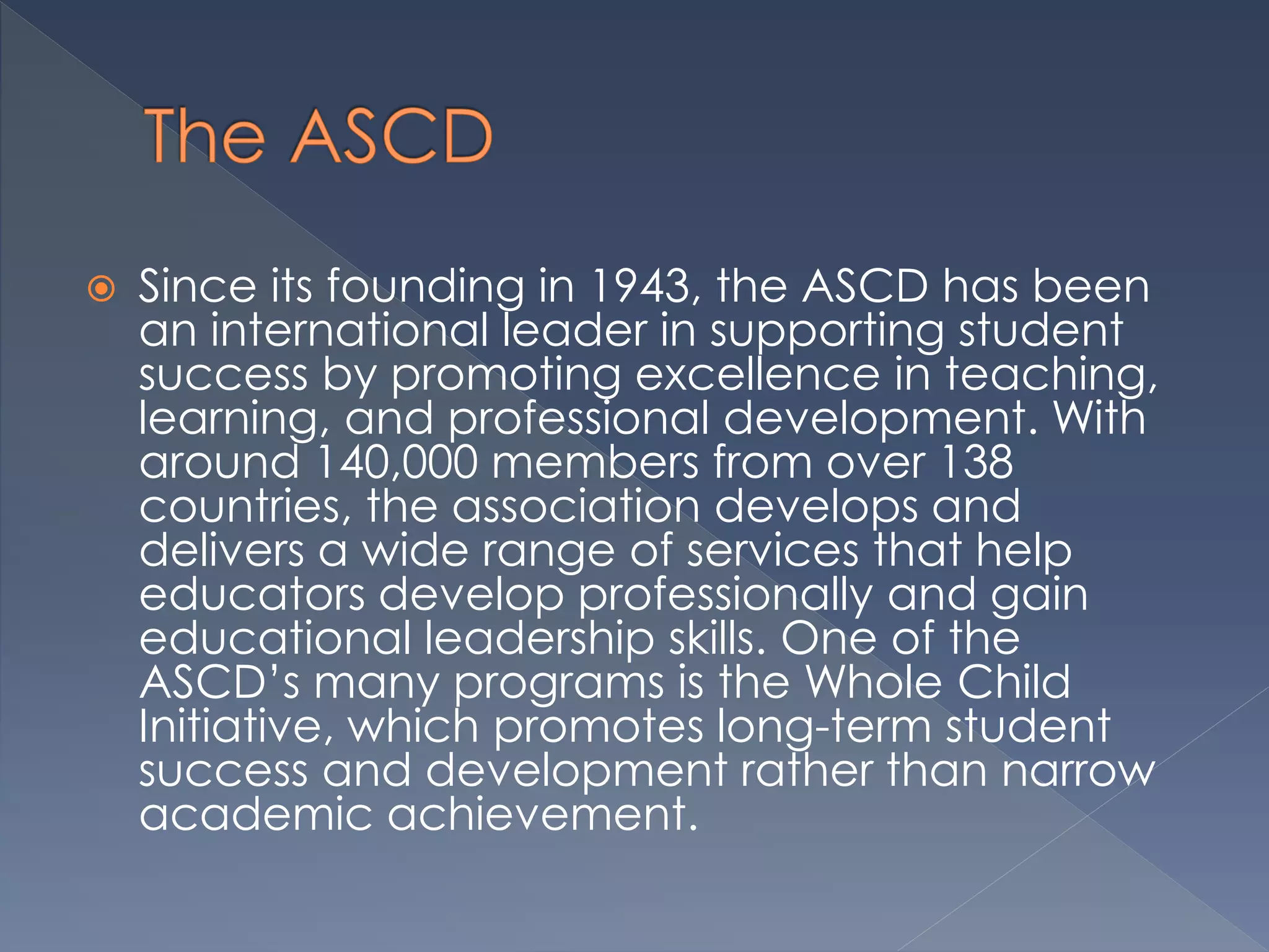 The ASCD’s Whole Child Initiative | PPTX
