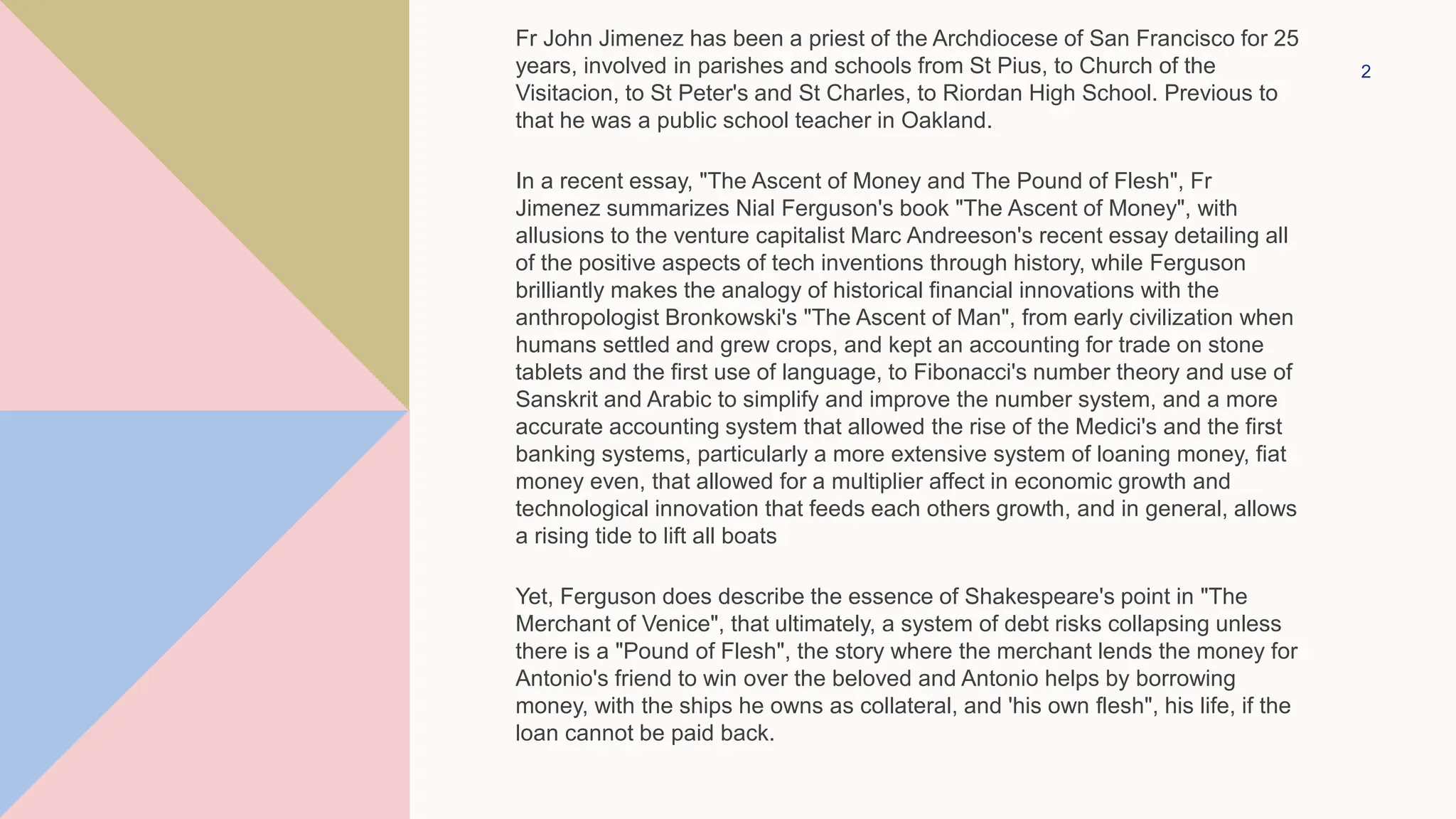 The Ascent of Money, The Pound of Flesh, and The Third Way Response | PPTX