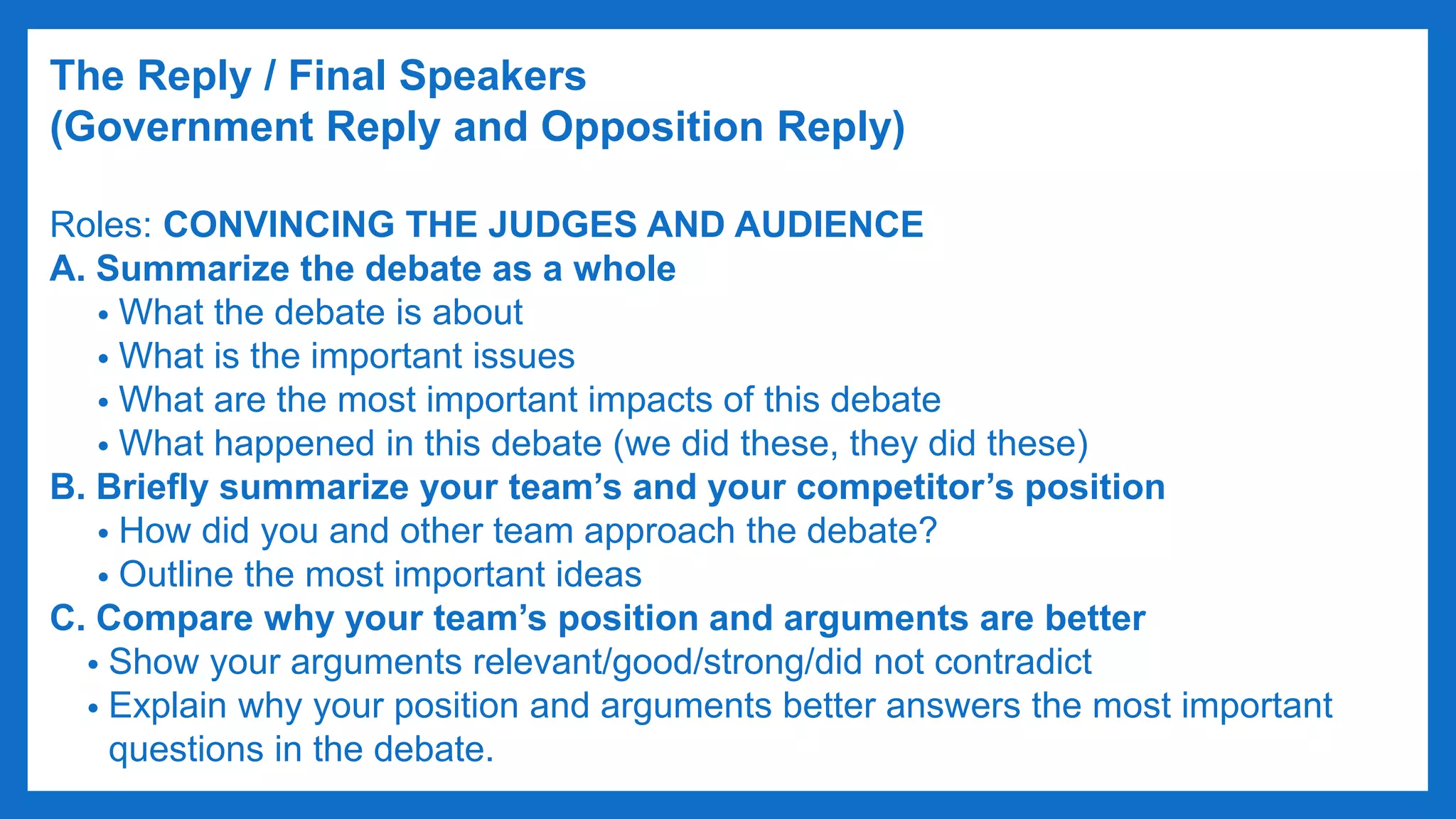 The asian parliamentary format | PDF