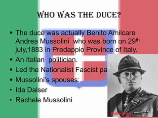 The assassination of the duce of italy | PPT
