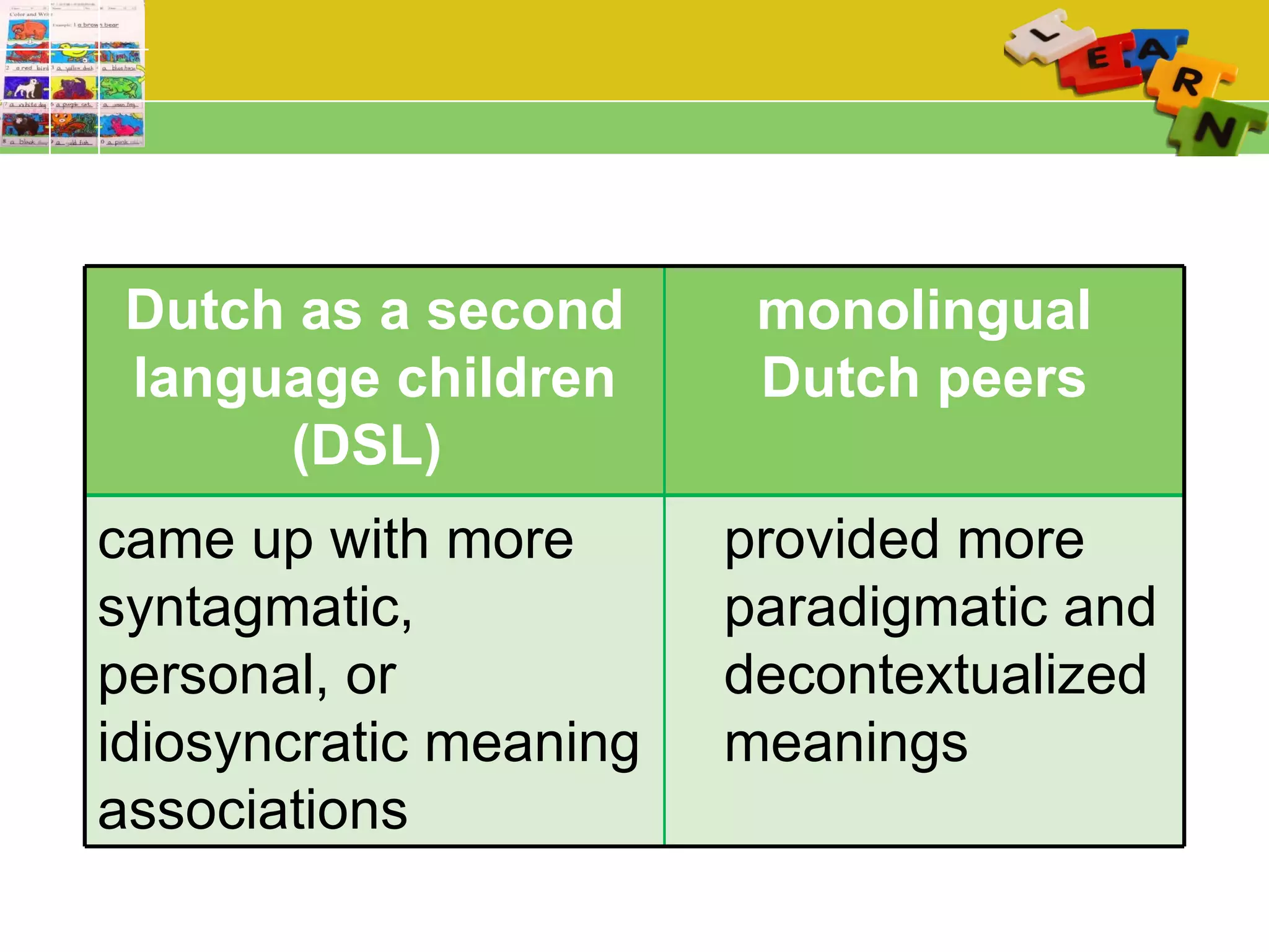 The assessment of deep word knowledge in young learners | PPT