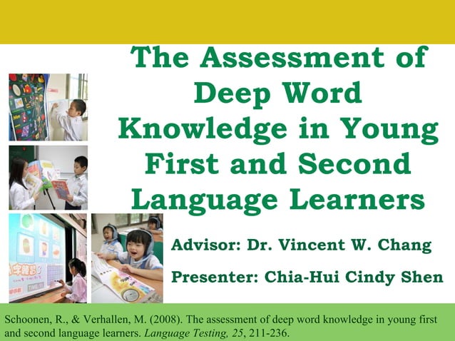 The assessment of deep word knowledge in young learners | PPT