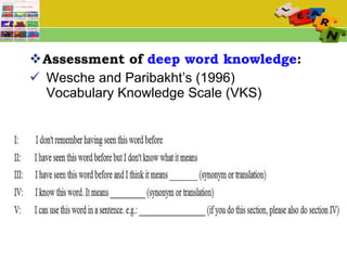 The assessment of deep word knowledge in young learners | PPT