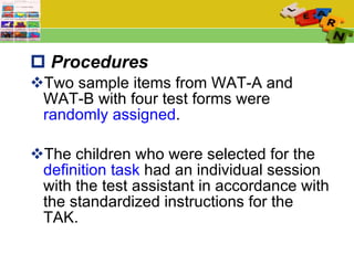 The assessment of deep word knowledge in young learners | PPT