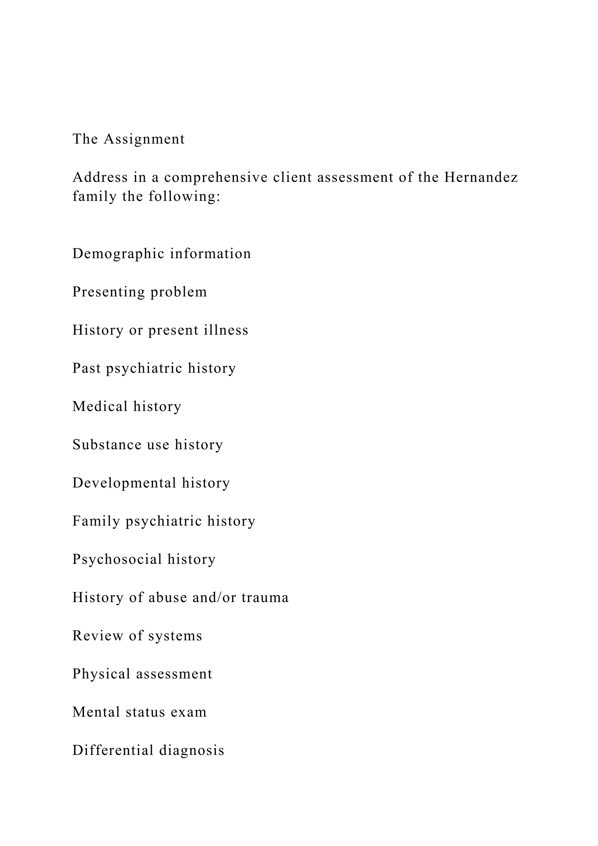 The AssignmentAddress in a comprehensive client assessment o.docx