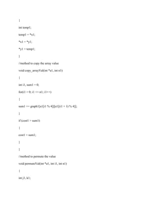 The assignment is to solve the Travelling Salesman Problem using brute.docx