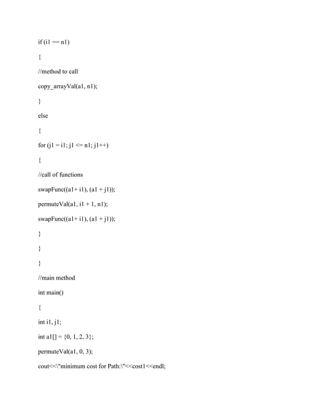 The assignment is to solve the Travelling Salesman Problem using brute.docx