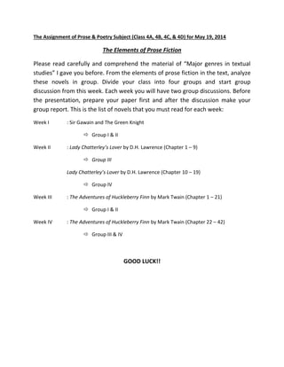 The assignment of prose | DOCX