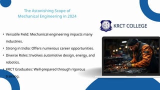 The Scope of Mechcanical Engineering krc | PPT