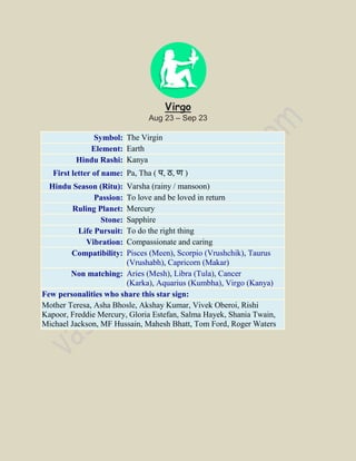 The astrological views on zodiac or rashi | PDF