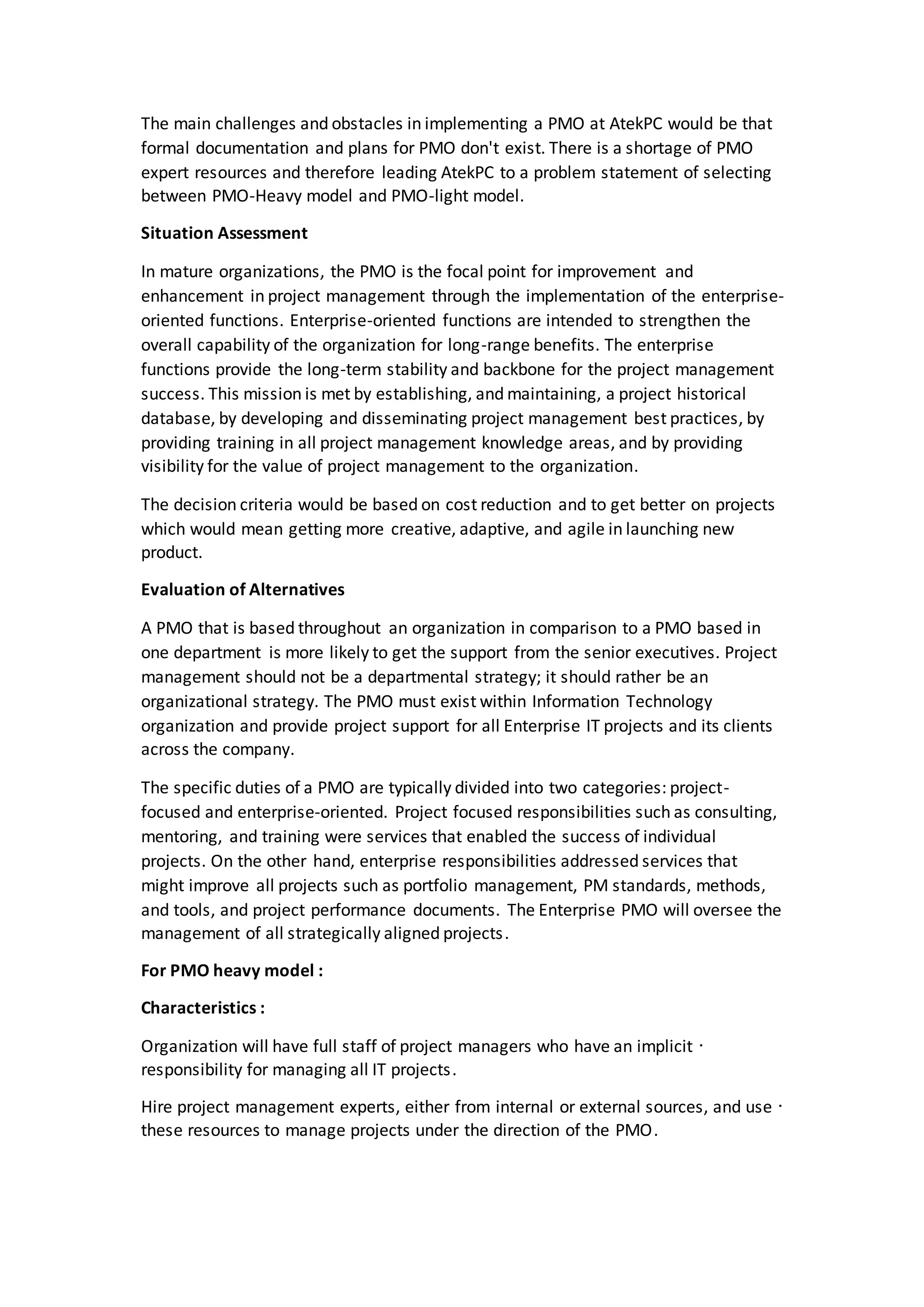 The AtekPC Project Management Office case study.docx