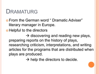 The director and the dramaturg | PPTX