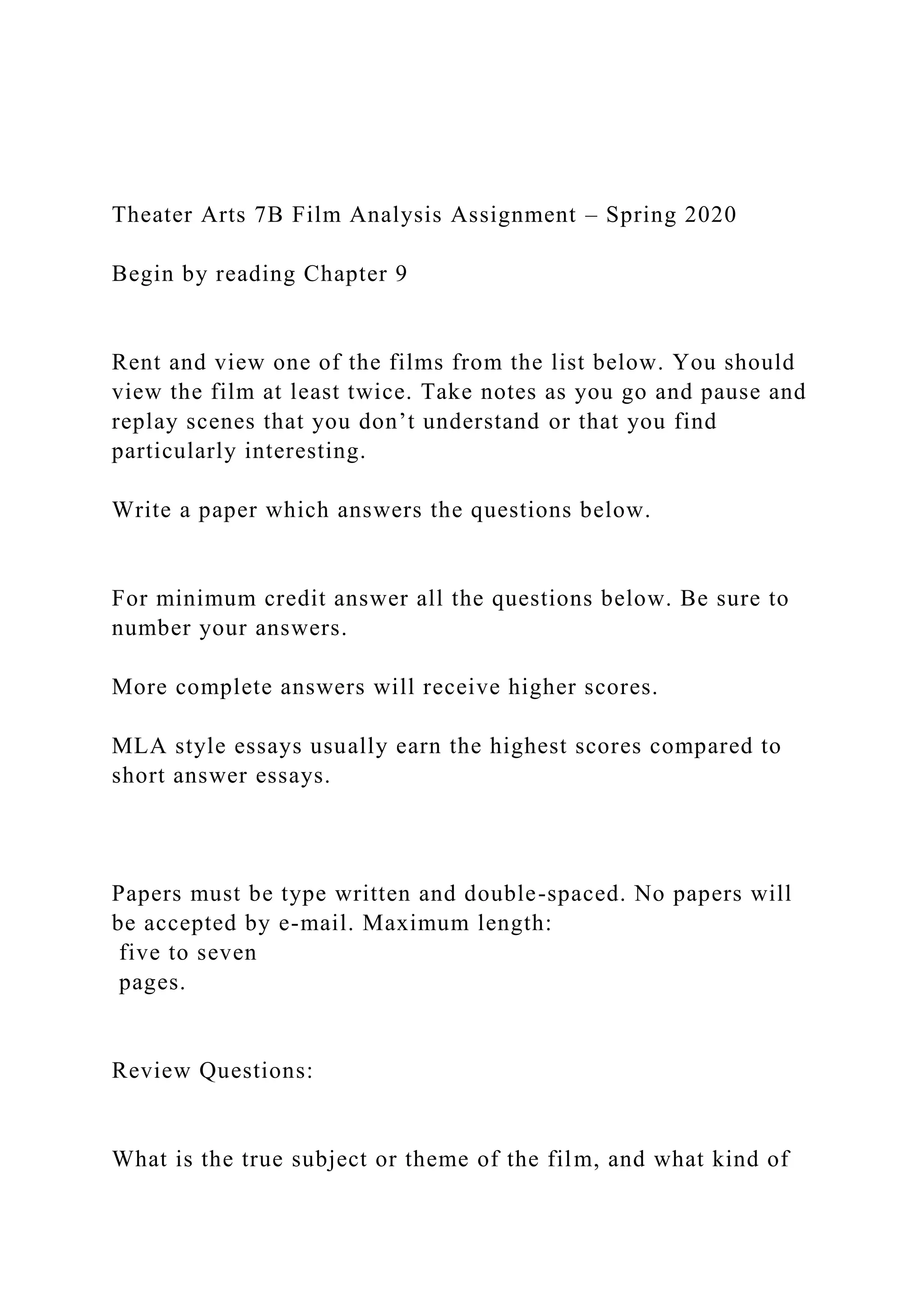 Theater Arts 7B Film Analysis Assignment – Spring 2020Begin .docx