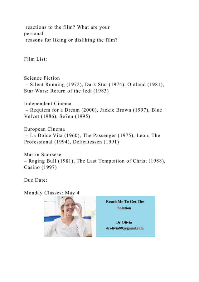 Theater Arts 7B Film Analysis Assignment – Spring 2020Begin .docx ...