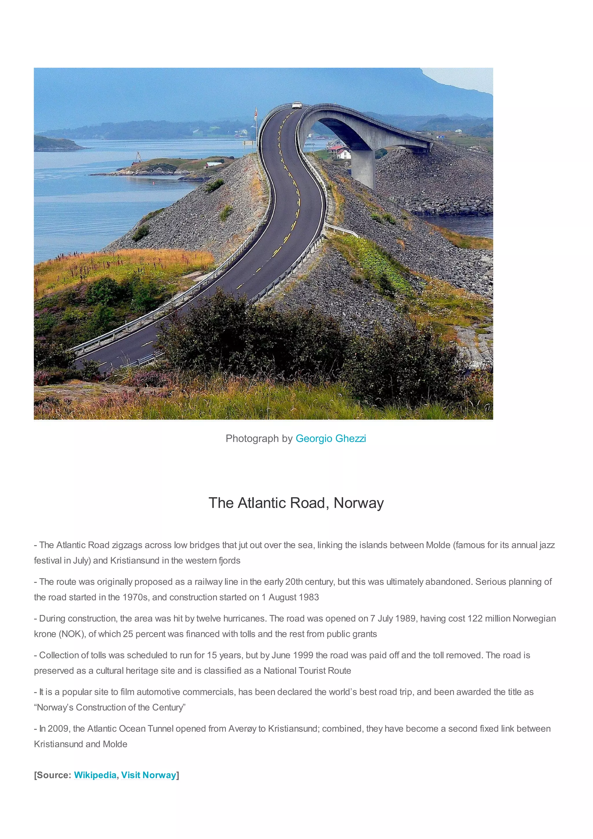 The atlantic road norway’s construction of the century | PDF