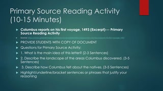 The atlantic world lesson 1 (columbus and explorers) | PPT