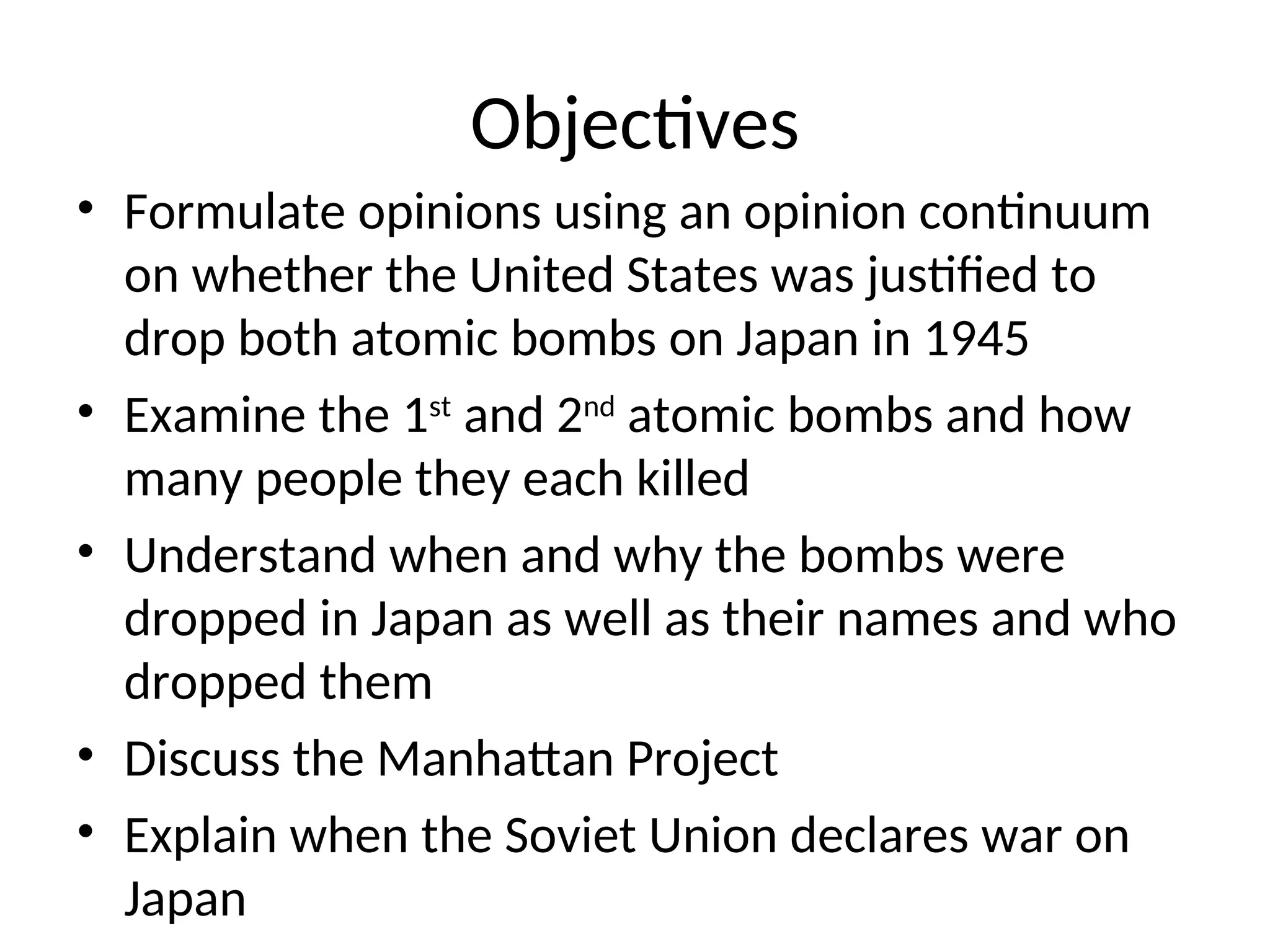 The Atomic Bombs, powerpoint presentation | PPT