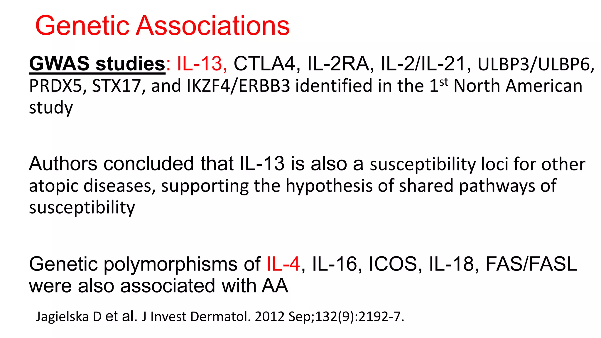 The atopic dermatitis pathogenesis and implications for alopecia areata ...