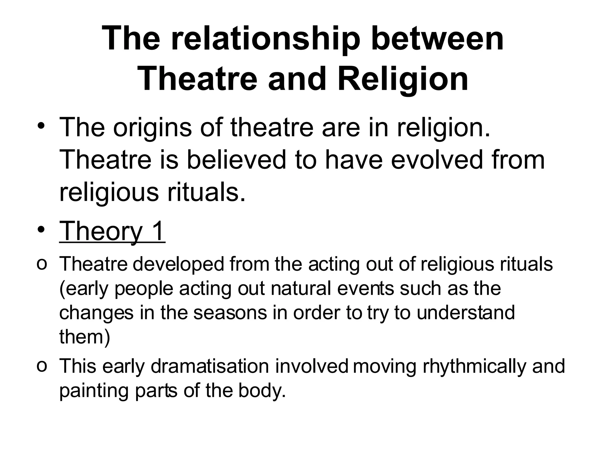 Theatre And Religion | PPT