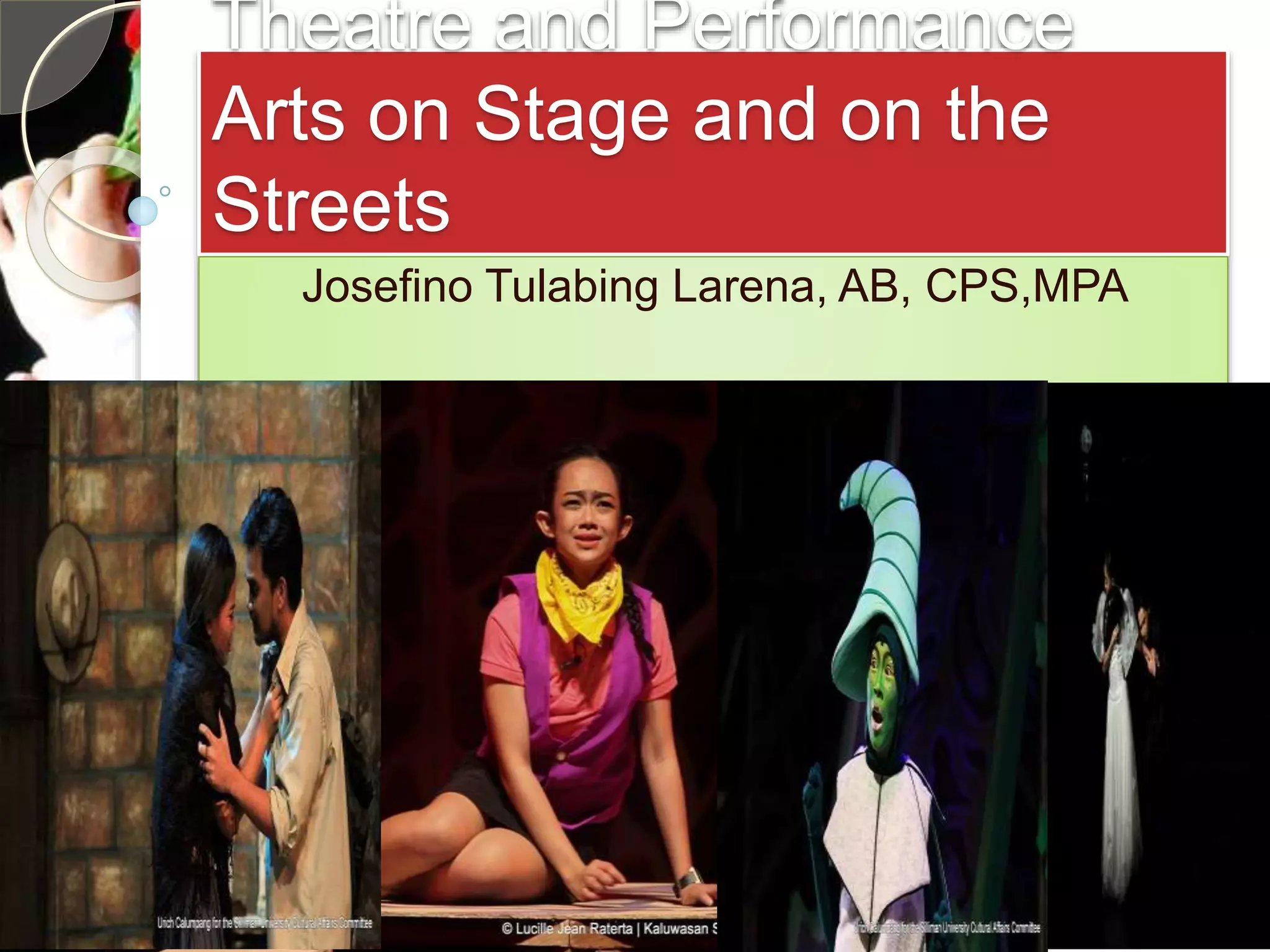 Theatre and performance arts on stage and on | PPTX